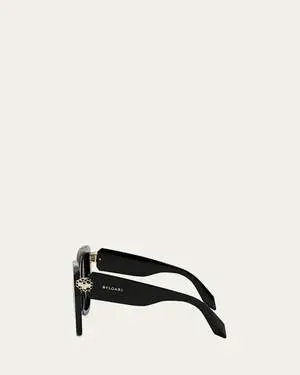 BVLGARI Serpenti Butterfly Sunglasses - Shiny Black  Gradient Smoke