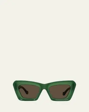 Loewe Loewe Cat Eye Sunglasses Shiny Dark Green/brown