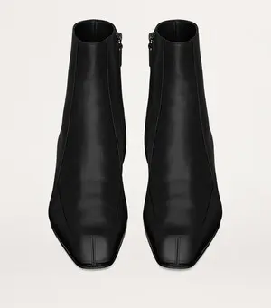 Saint Laurent Leather Hitch Ankle Boots