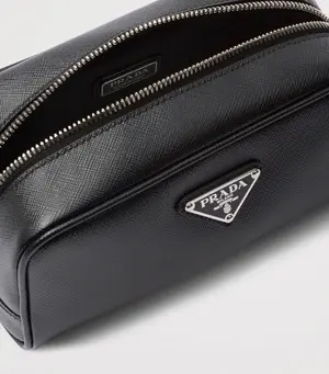 Prada Saffiano Leather Logo Pouch
