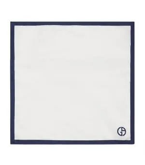 Giorgio Armani Silk Ga Logo Pocket Square