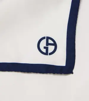Giorgio Armani Silk Ga Logo Pocket Square