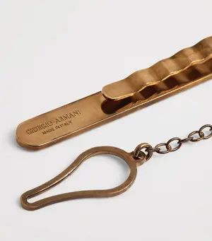 Giorgio Armani Sterling Silver Tie Clip - Beige