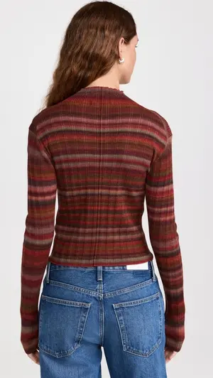 RE/DONE Ribbed Mock Neck Pullover