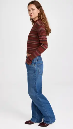 RE/DONE Ribbed Mock Neck Pullover