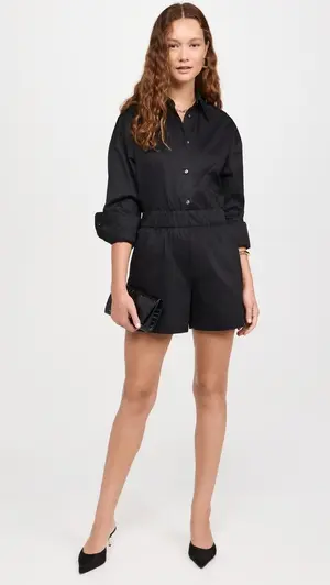 Sold Out NYC Classic Collar Shirttail Hem Button-down Shirt - Black