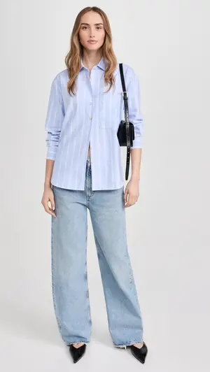 Ayr The Deep End Striped Button Down Shirt