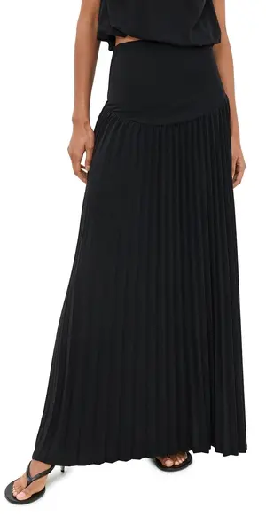 Black Pleated Maxi Skirts