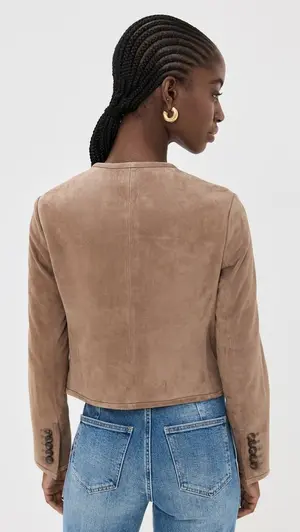 Veronica Beard Andrea Suede Jacket - Bark