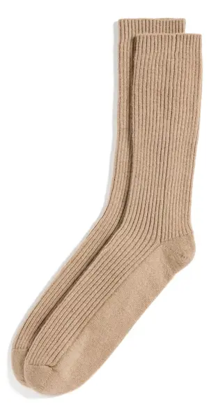 Ribbed Cashmere Socks Hoiseries For Women