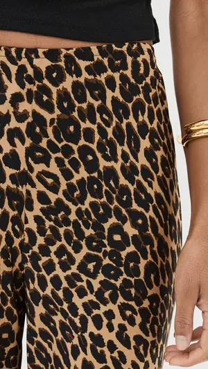REFORMATION Gale Leopard Print Satin Pants