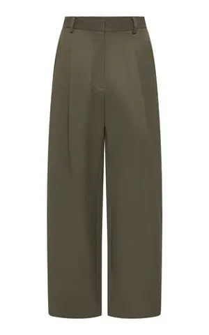 ST. AGNI Relaxed Cotton-Blend Balloon Trousers Grey