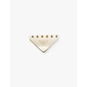 Prada Brand-plaque Triangle Claw Clip - Neutral