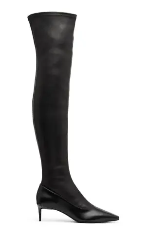 ST. AGNI Sock Leather High Boots
