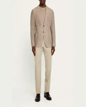 Giorgio Armani Cashmere-silk Deconstructed Chevron Blazer