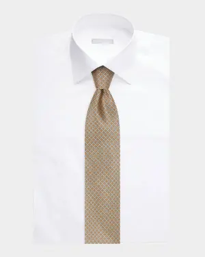 Stefano Ricci Men's Micro-medallion Silk Tie Orange