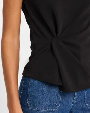 Tanya Taylor Robin Gathered Top - Black