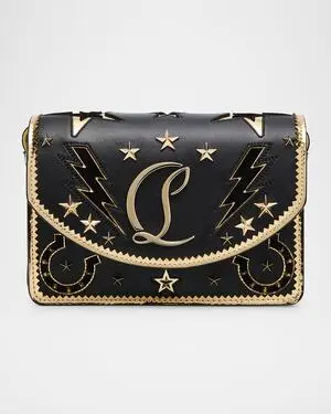 Christian Louboutin Giddy Loubi54 Small Embossed Crossbody Bag