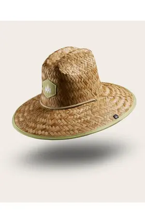 HEMLOCK HAT CO Upf 50+ Signature Straw Lifeguard Hat - Solid Green