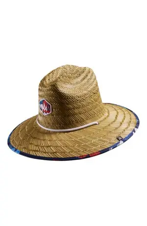HEMLOCK HAT CO Midway Straw Lifeguard Hat - Usa Floral