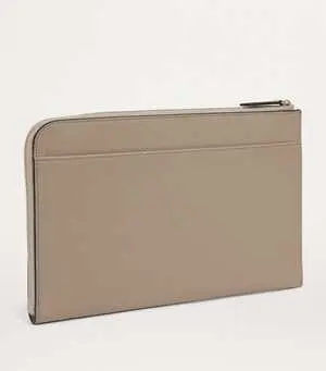Smythson Panama Leather Slim Pouch - Beige