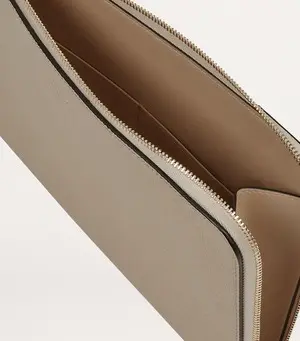 Smythson Panama Leather Slim Pouch - Beige
