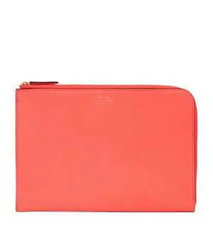 Smythson Smythson Panama Leather Slim Pouch Pink