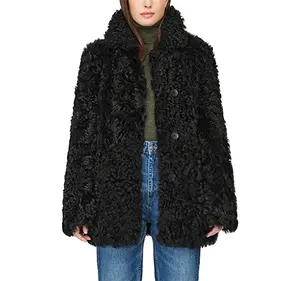HISO Milky Way Reversible Shearling Coat - Jet
