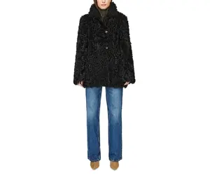 HISO Milky Way Reversible Shearling Coat - Jet
