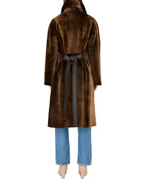 HISO Zira Reversible Shearling Coat - Macassar