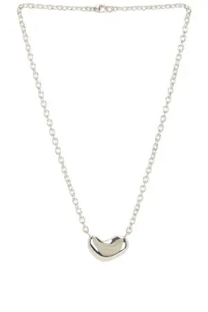 Agmes Small Sculpted Heart Pendant Necklace - Sterling Silver