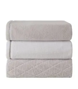 YVES DELORME COUTURE Duetto Brume Bath Towel - Brume/blanc