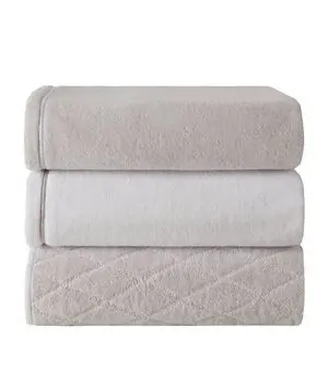 YVES DELORME COUTURE Duetto Brume Face Cloth - Brume/blanc