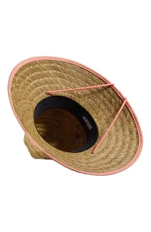HEMLOCK HAT CO Straw Lifeguard Hat - Coral Trim