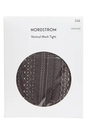 Nordstrom Vertical Pattern Mesh Tights - Chocolate