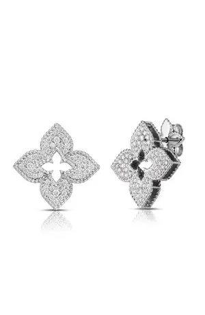 Roberto Coin Venetian Princess Diamond Stud Earrings - White