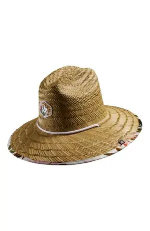 HEMLOCK HAT CO Maya Straw Lifeguard Hat - Jaguar Floral