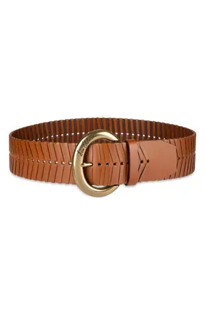 Sam Edelman Laced Leather Belt - Tan