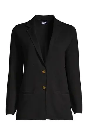 LANDS' END Fine Gauge Cotton Knit Blazer