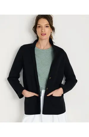 LANDS' END Fine Gauge Cotton Knit Blazer