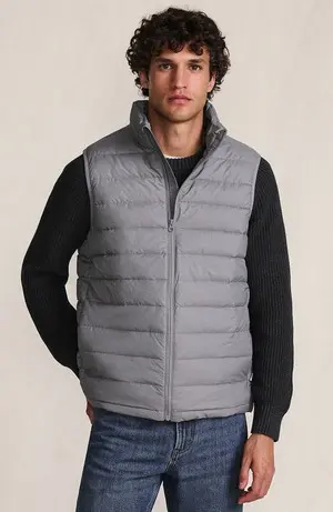 LANDS' END Wanderweight Ultralight Packable Down Vest - Mica Heather