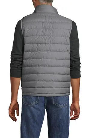 LANDS' END Wanderweight Ultralight Packable Down Vest - Mica Heather