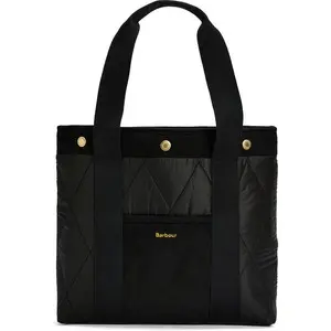 Barbour Barbour Healy Mixed Media Tote Black/ancient