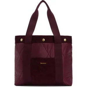 Barbour Barbour Healy Mixed Media Tote Merlot