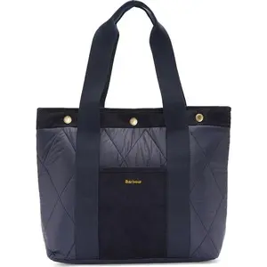Barbour Barbour Healy Mixed Media Tote Navy