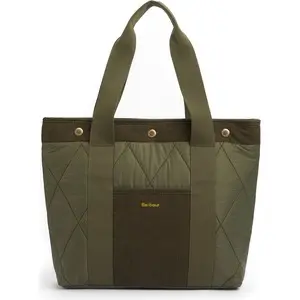 Barbour Barbour Healy Mixed Media Tote Olive