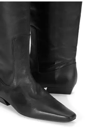 Staud Wally Flat Knee High Boots - Black