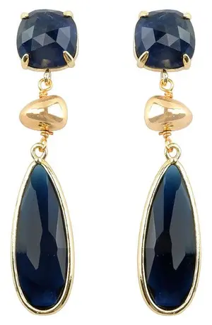 PANACEA Stone Drop Earrings - Blue