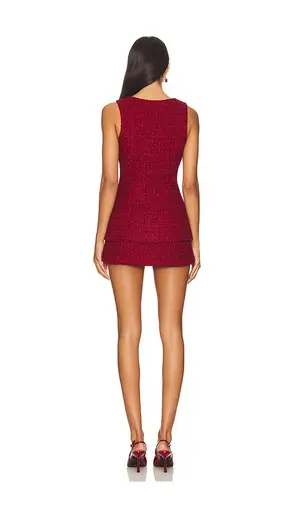 Amanda Uprichard Textured Tweed Romper - Wine