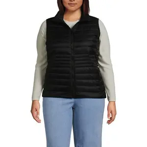 LANDS' END Wanderweight Packable Ultralight Down Vest - Black